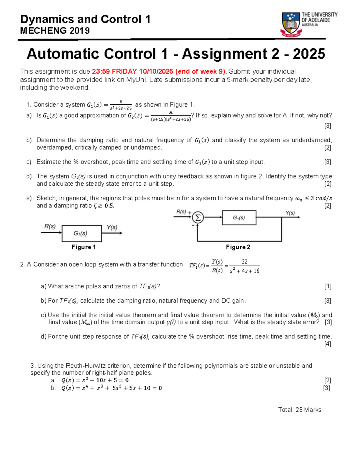 Dynamics and Control 1 MECHENG AC1 Assignment 2 Notes 2025 - Studocu