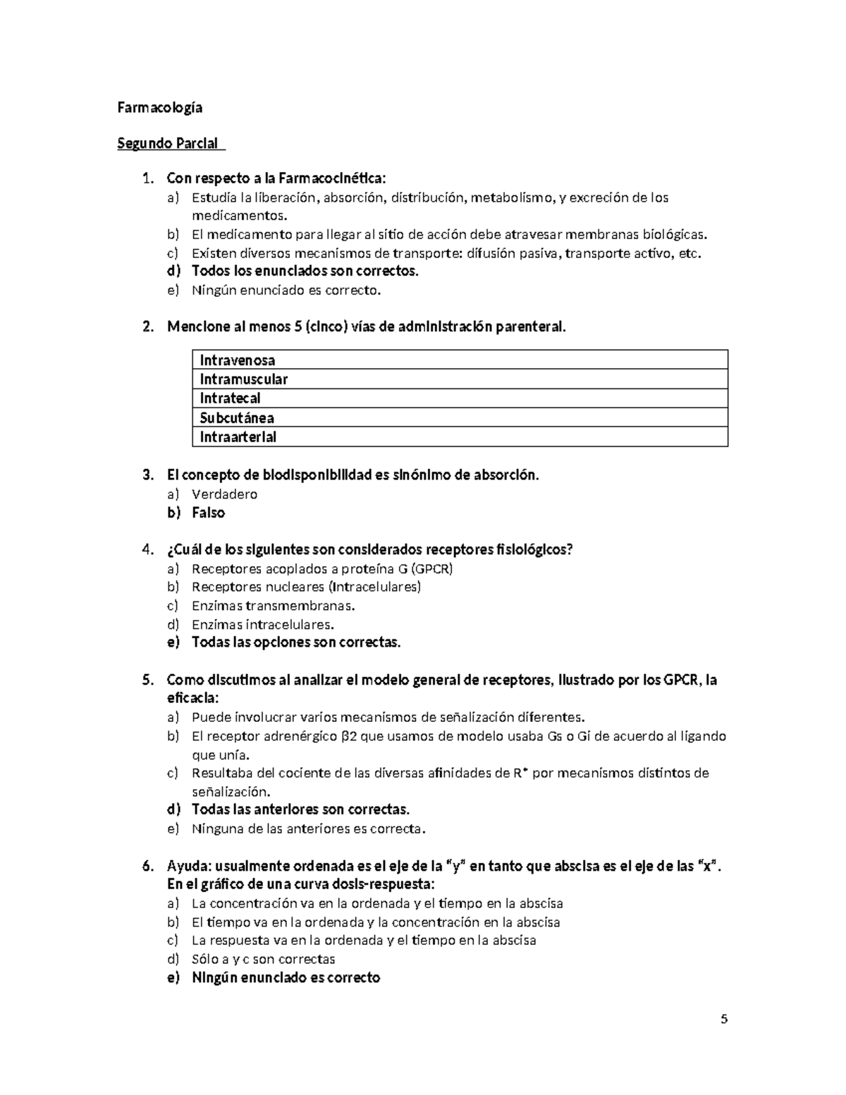 Segundo Parcial de Farmacología - Contenido y Preguntas Clave - Studocu