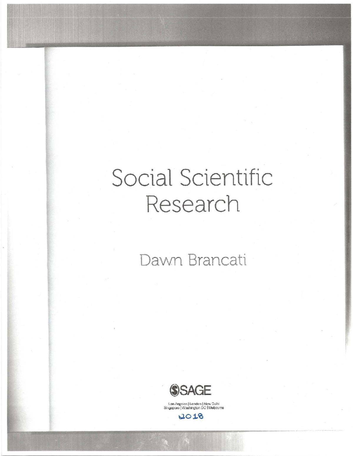 Quantitative Measures in Social Scientific Research (SS 6) - Studocu