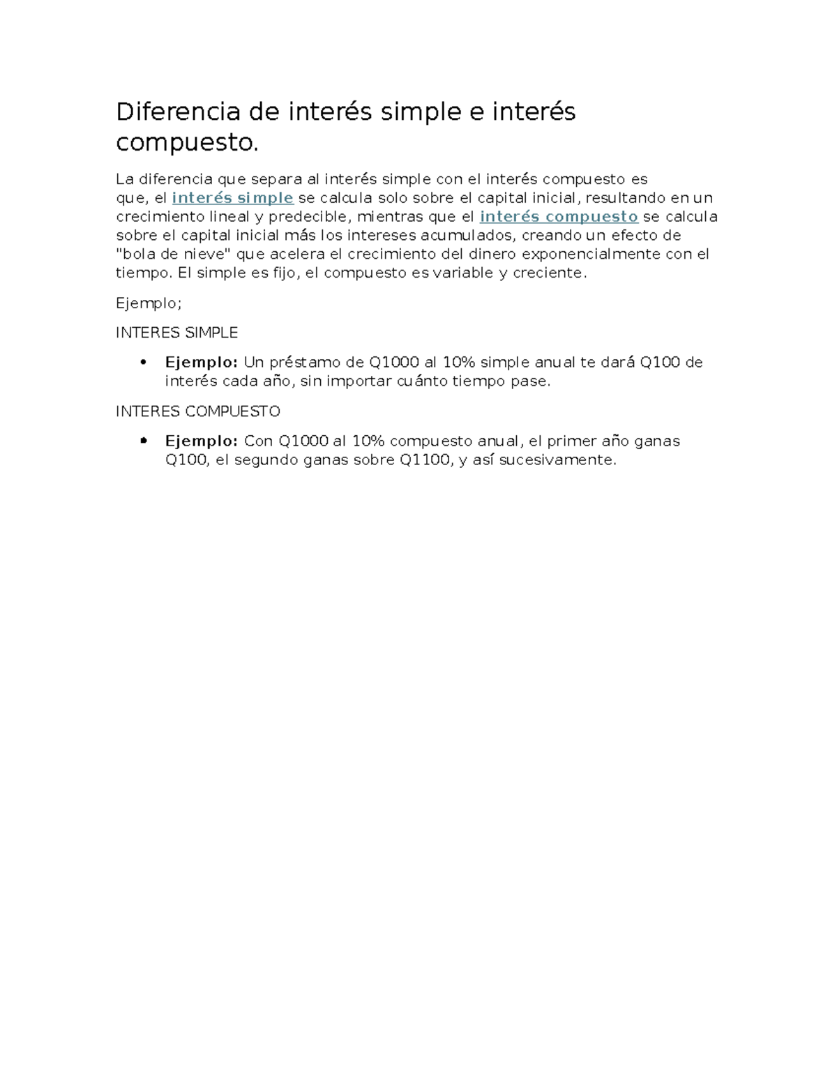 Diferencias entre Interés Simple y Compuesto: Análisis Comparativo ...