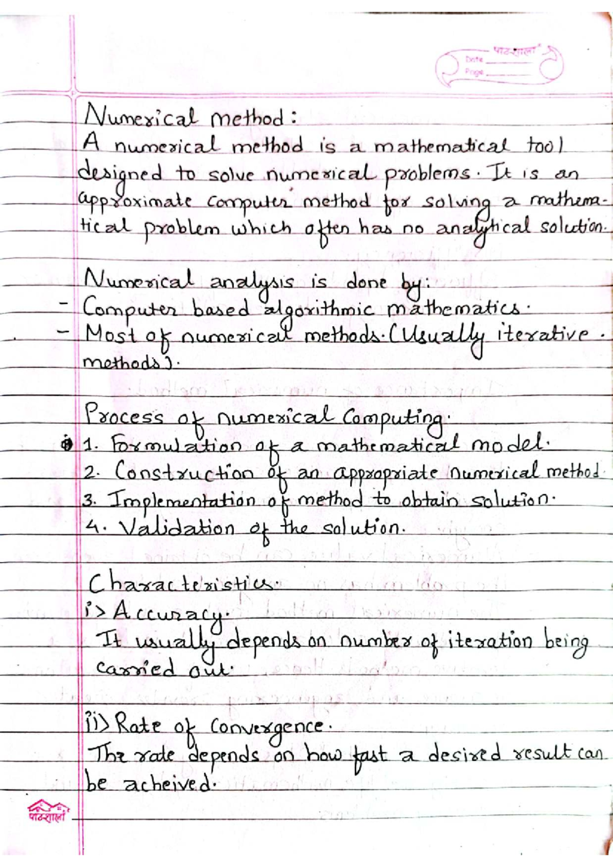 NM BCS Note: Overview of Numerical Methods and Error Analysis - Studocu