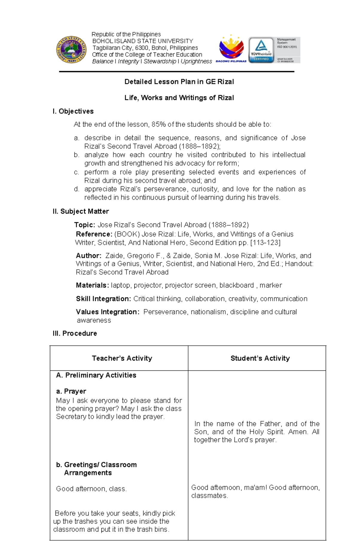 Final DLP: Jose Rizal's Second Travel Abroad Analysis - Studocu