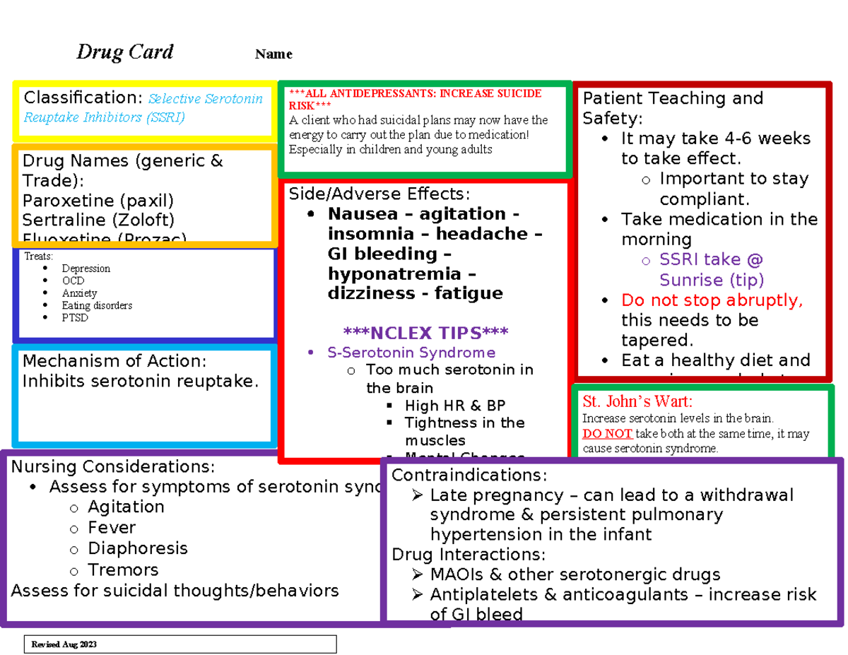 Module+11+Drug+Cards - Drug Card Name ...