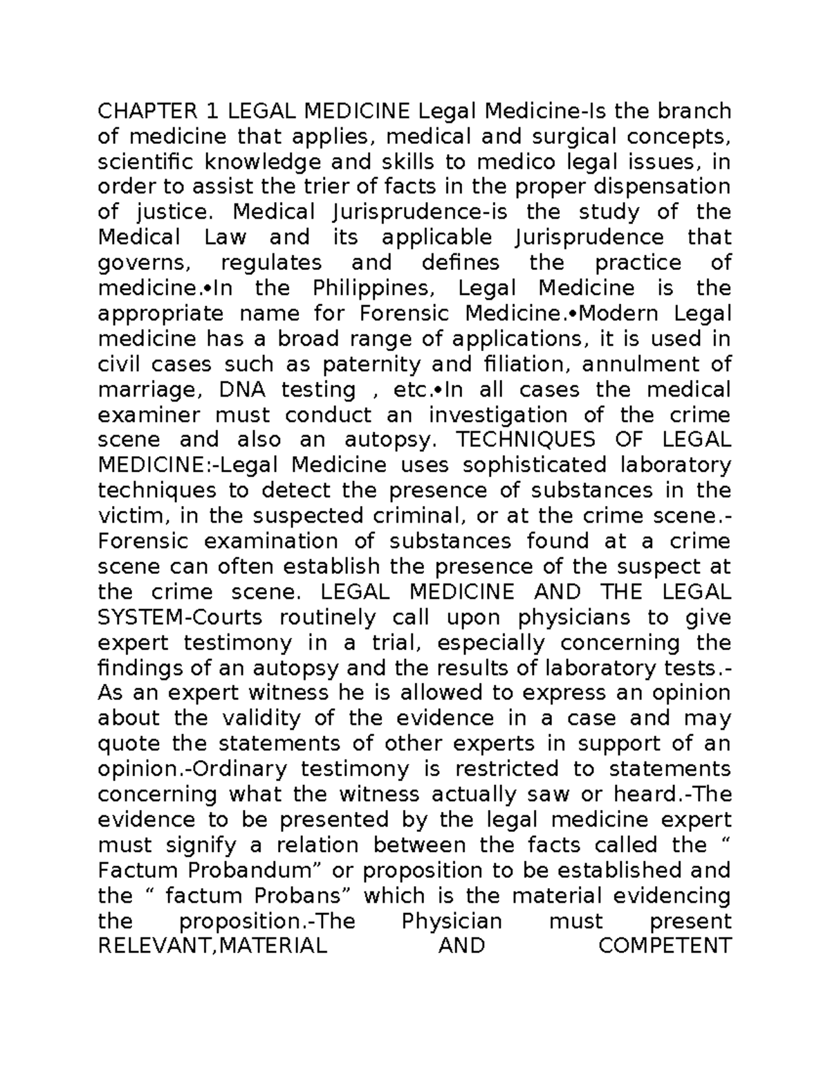 Chapter 1: Introduction to Legal Medicine and Its Applications - Studocu
