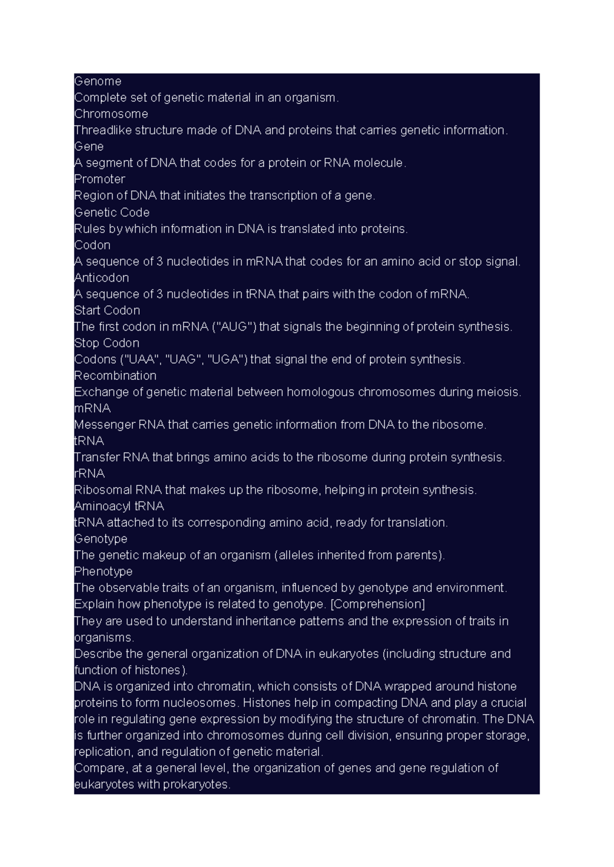Gene Expression Overview: Key Concepts and Mechanisms - Studocu