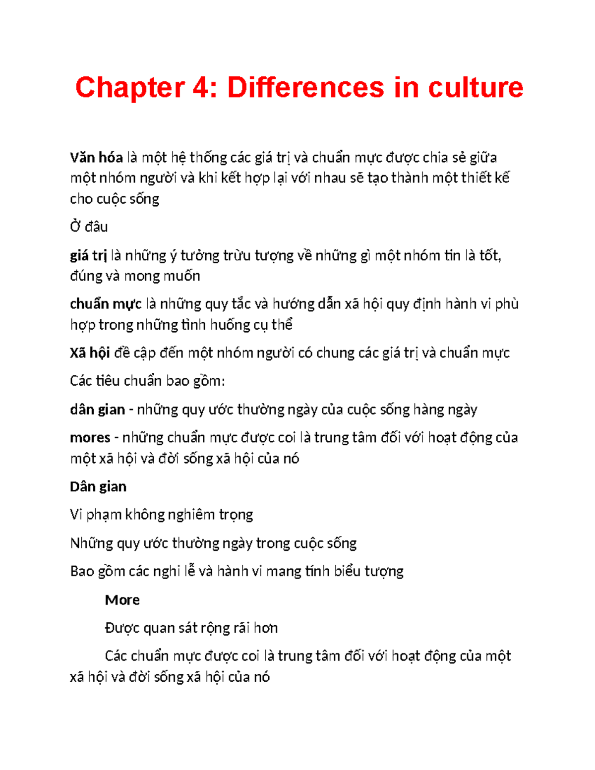 Chapter 4: Cultural Differences and Social Structures - Studocu