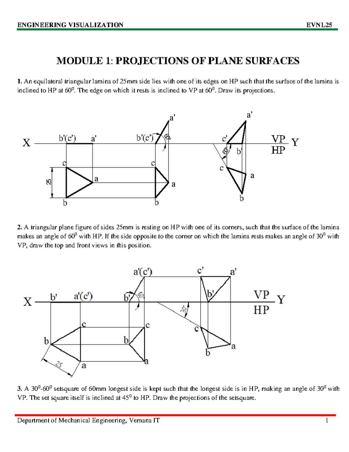 EV Solution Modules 1 to 4 Projections of Plane Surfaces and Solids ...