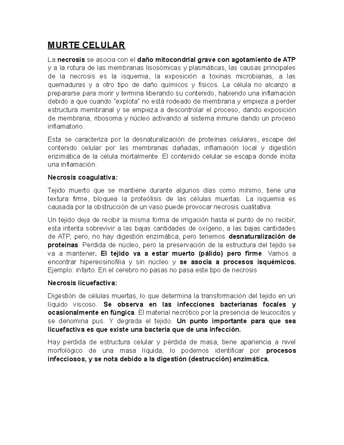 Murte Celular - info - MURTE CELULAR La necrosis se asocia con el daño ...