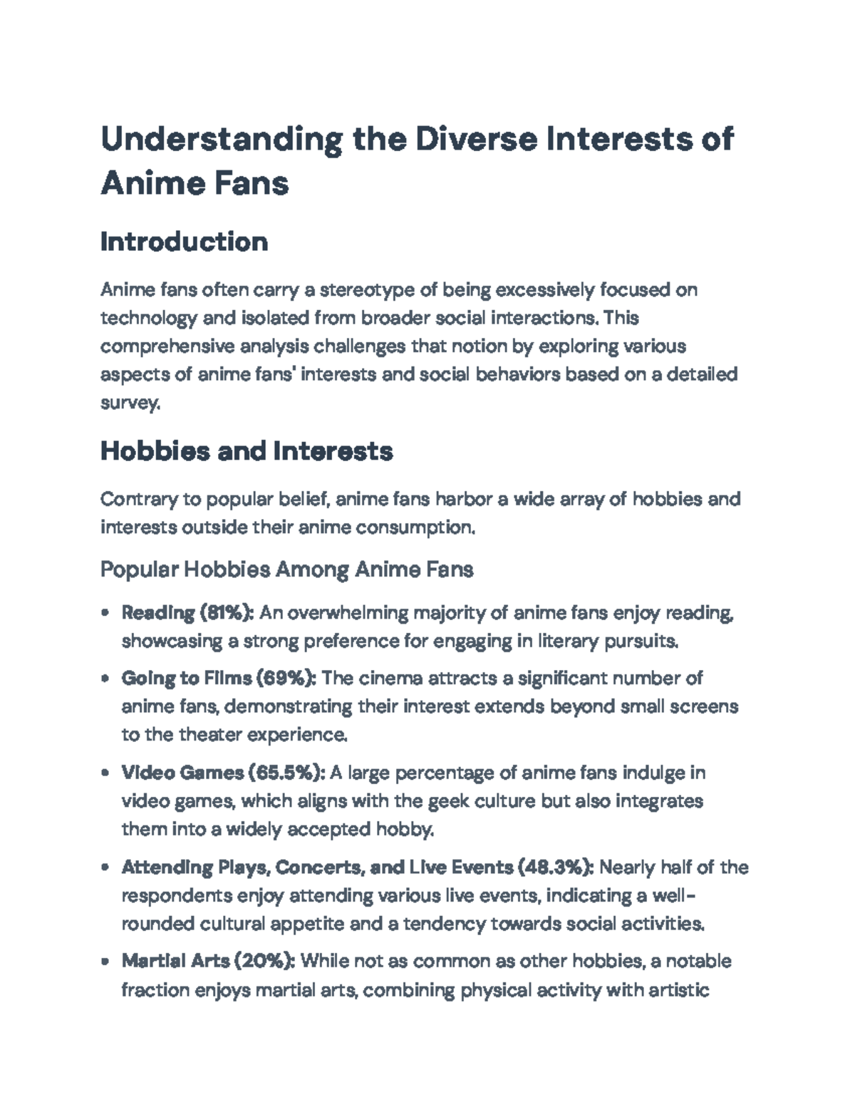 Understanding the Social Dynamics and Interests of Anime Fans ...