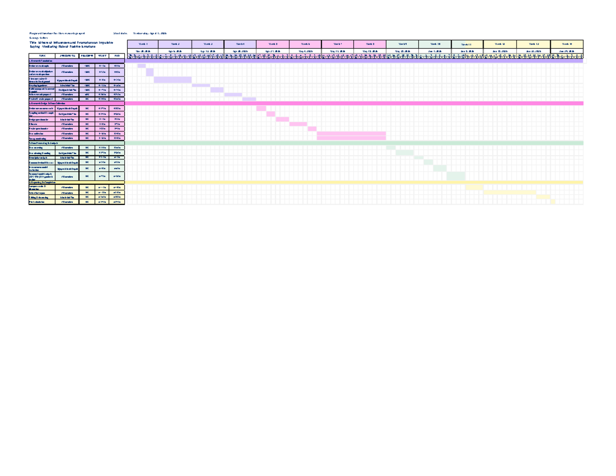 Effects of Influencers on Impulsive Buying: Gantt Chart for Research ...