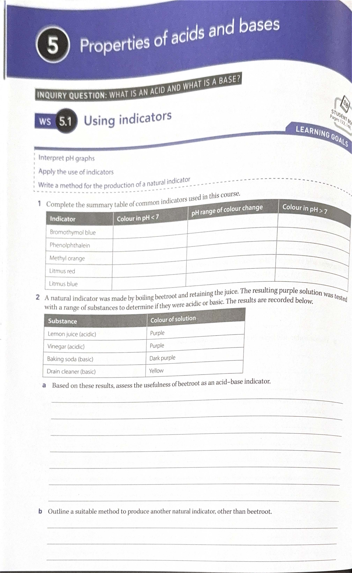 5 - Notes from textbook - 5 Properties of acids and bases INQUIRY ...