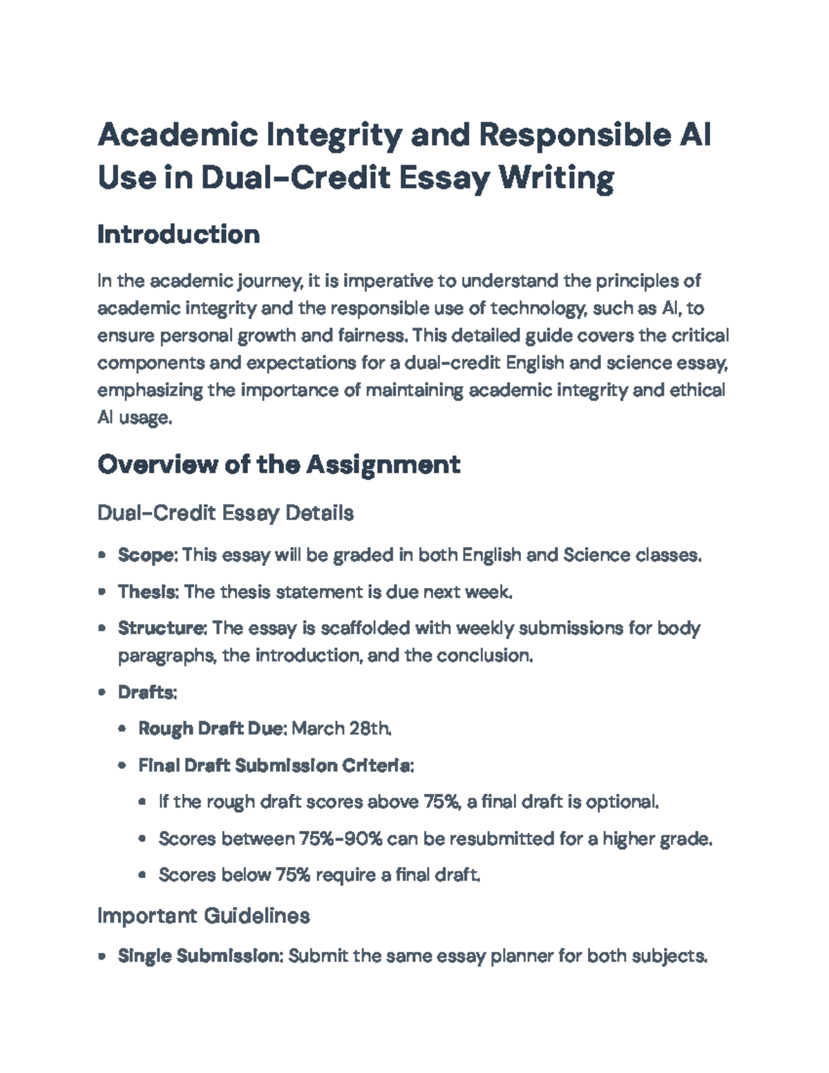 Dual-Credit Essay Guide: Academic Integrity & Responsible AI Use ...