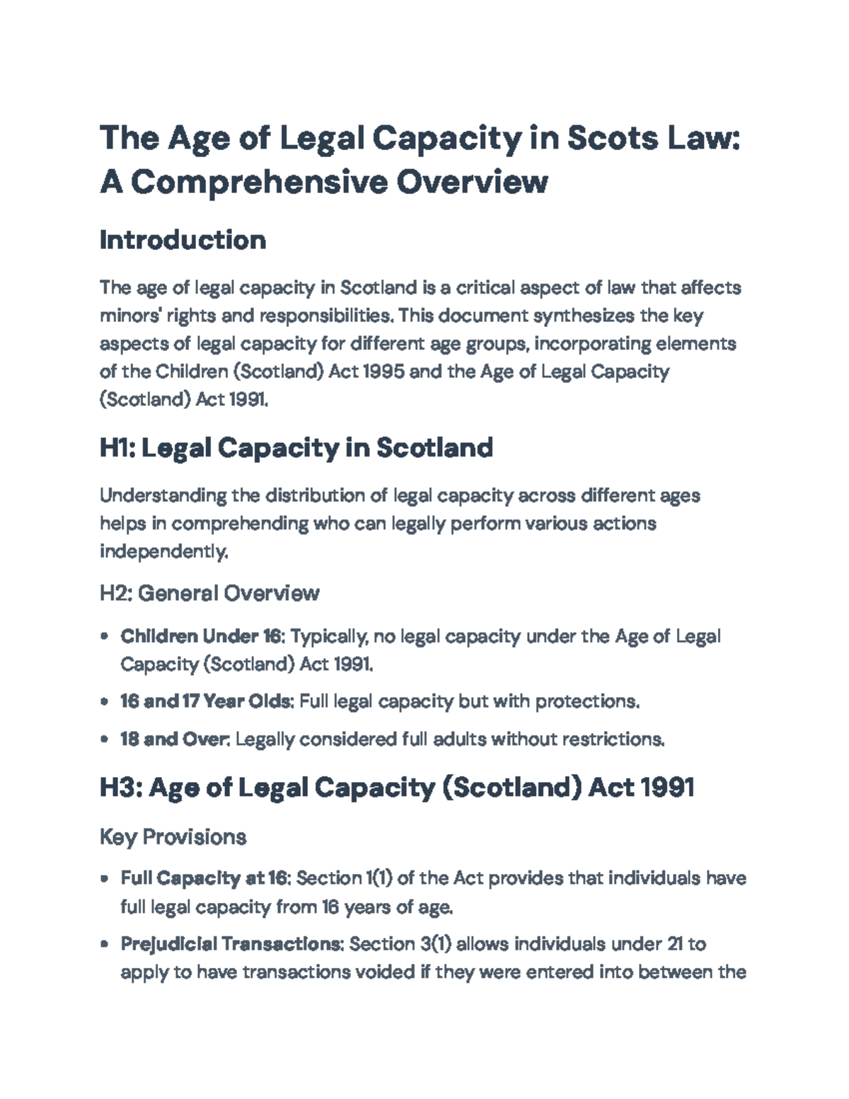 The Age of Legal Capacity in Scots Law: A Comprehensive Overview - The ...