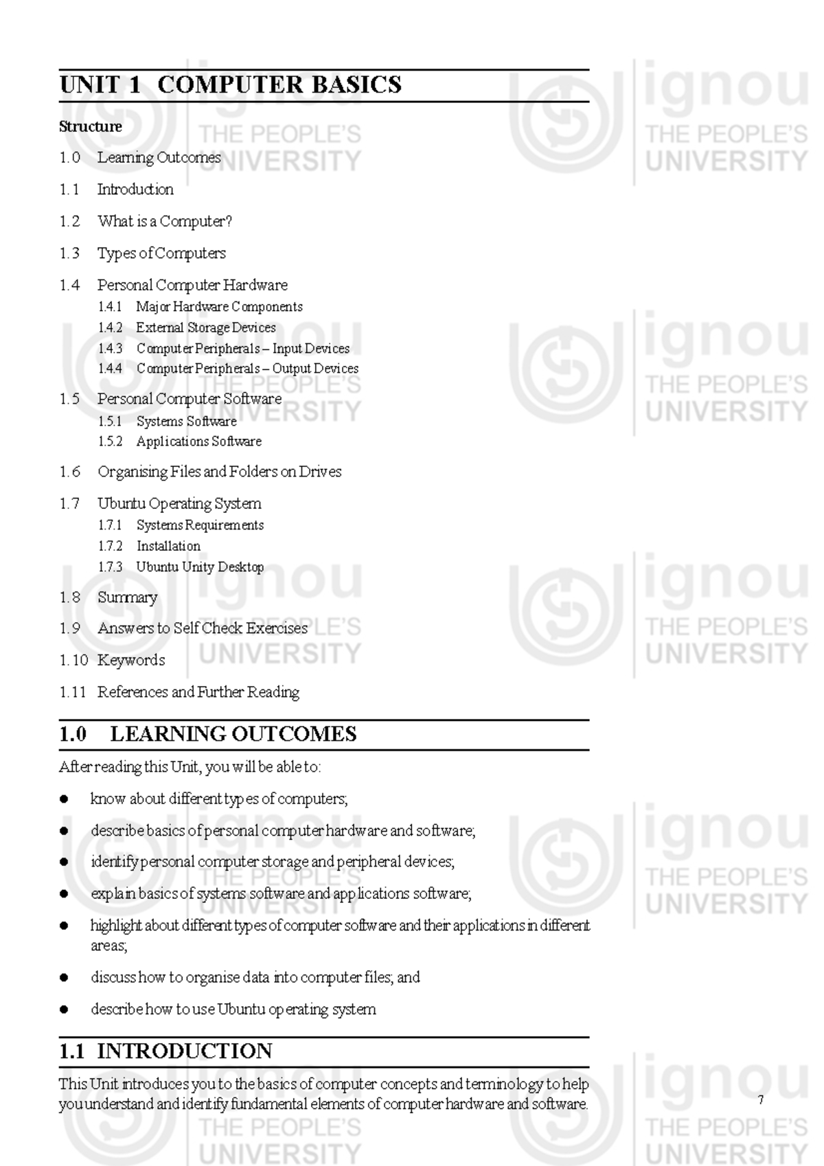 COMP 101: Basics of Computer - Unit 1 Overview and Learning Outcomes ...