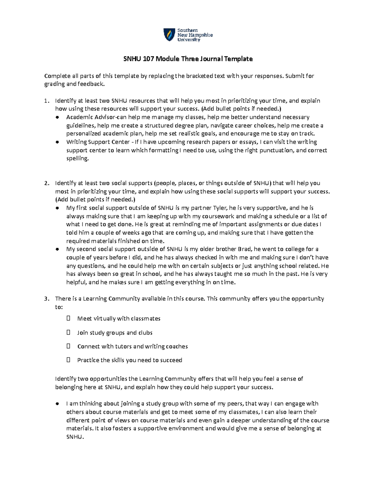 Chelsey Seifer-SNHU 107 Module Three Journal Template - SNHU 107 Module ...