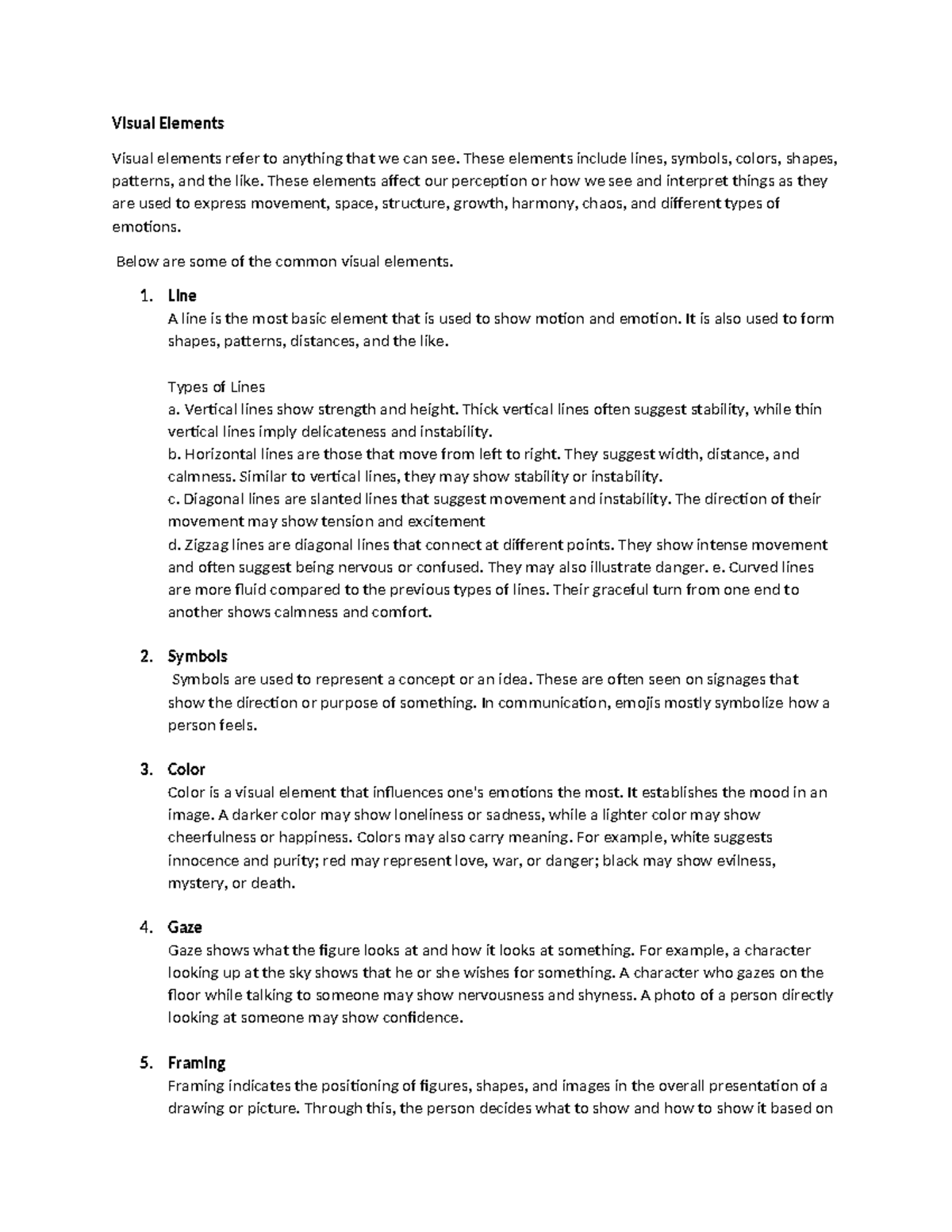 English 101: Understanding Visual Elements and Their Impact - Studocu