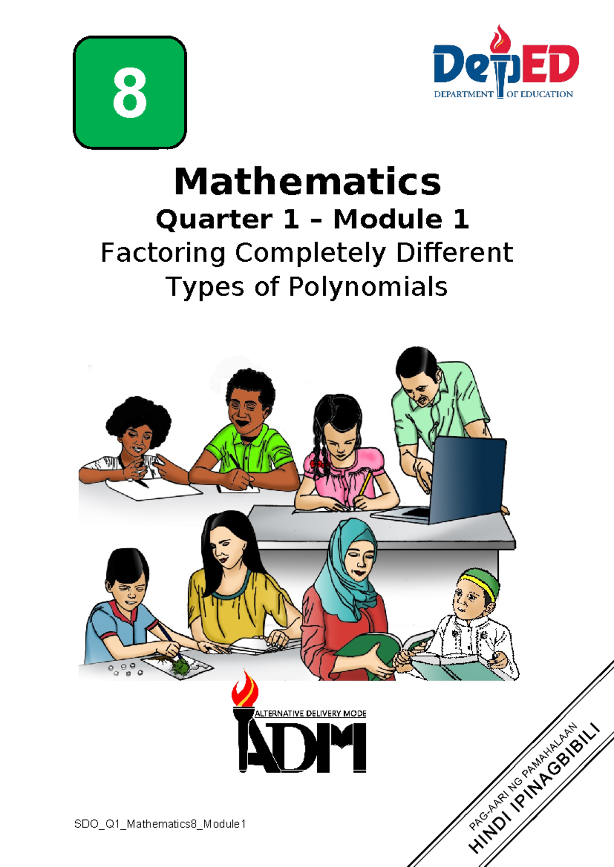 Mathematics 8 Q1 Module 1: Factoring Different Types of Polynomials - Studocu