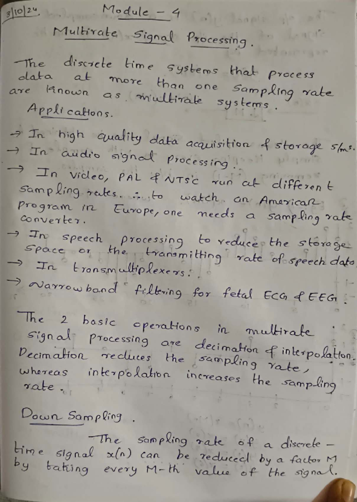 Module 4: Multirate Signal Processing in Digital Signal Processing ...