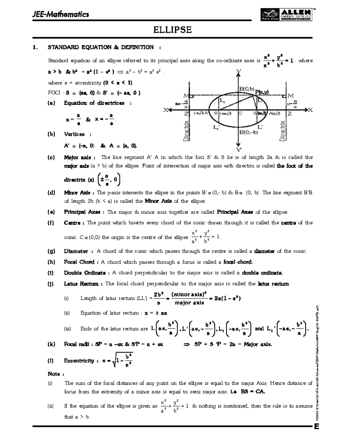 Ellipse Standard Equation and Properties: A Comprehensive Guide - Studocu