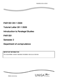 PAR1501 - Unisa - Paralegal studies - Studocu