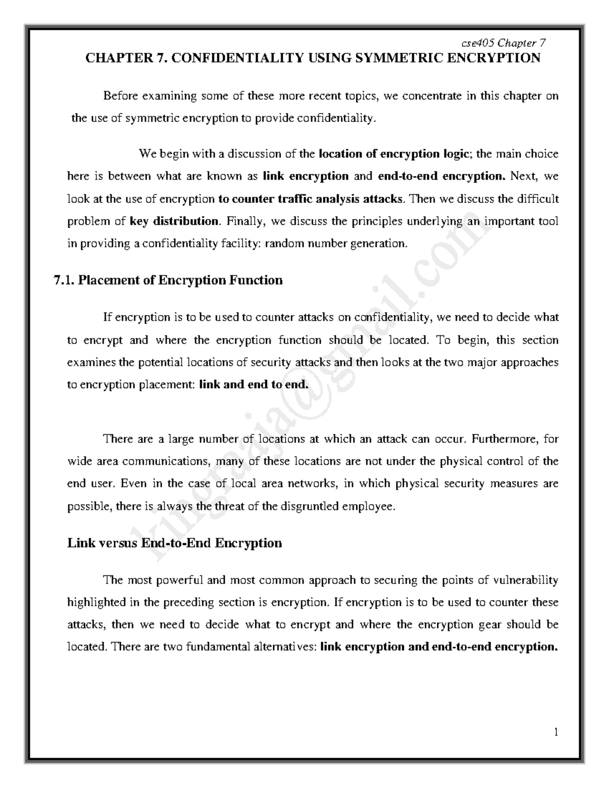 cse405 Chapter 7: Confidentiality with Symmetric Encryption Techniques ...
