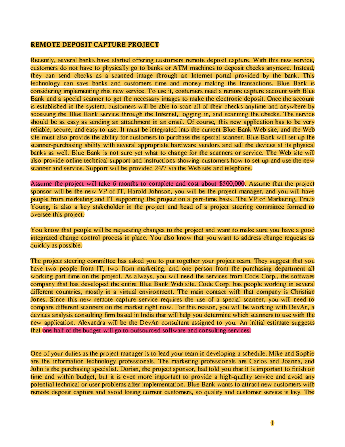 Project Management Case Study: Remote Deposit Capture Implementation ...