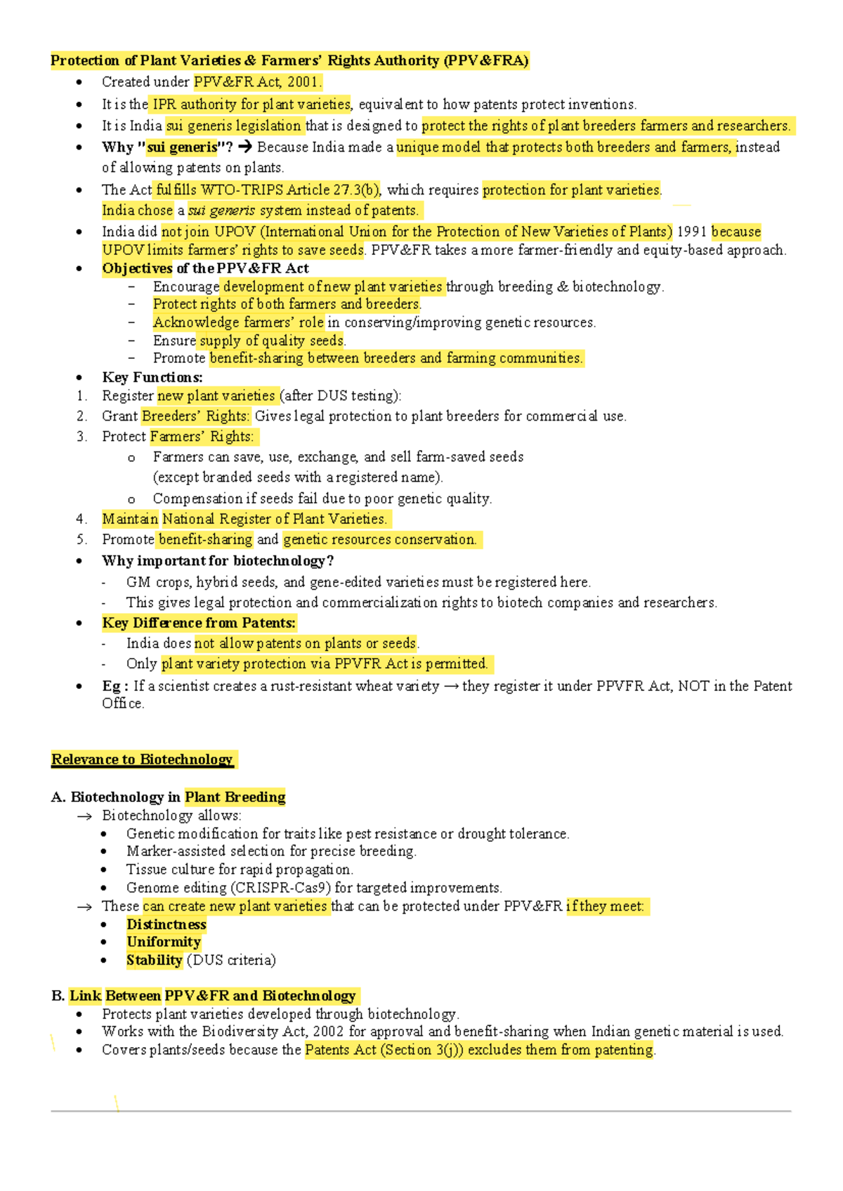 Protection of Plant Varieties Rights Authority: IPR Framework in India ...