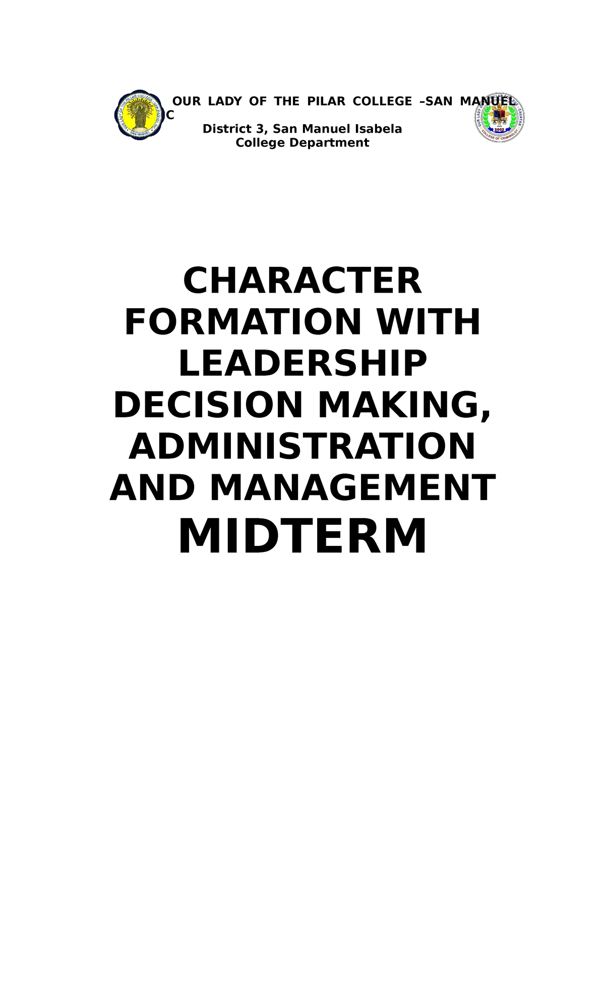 CFLM - Midterm Lesson 3: Key Concepts in Decision Making - Studocu