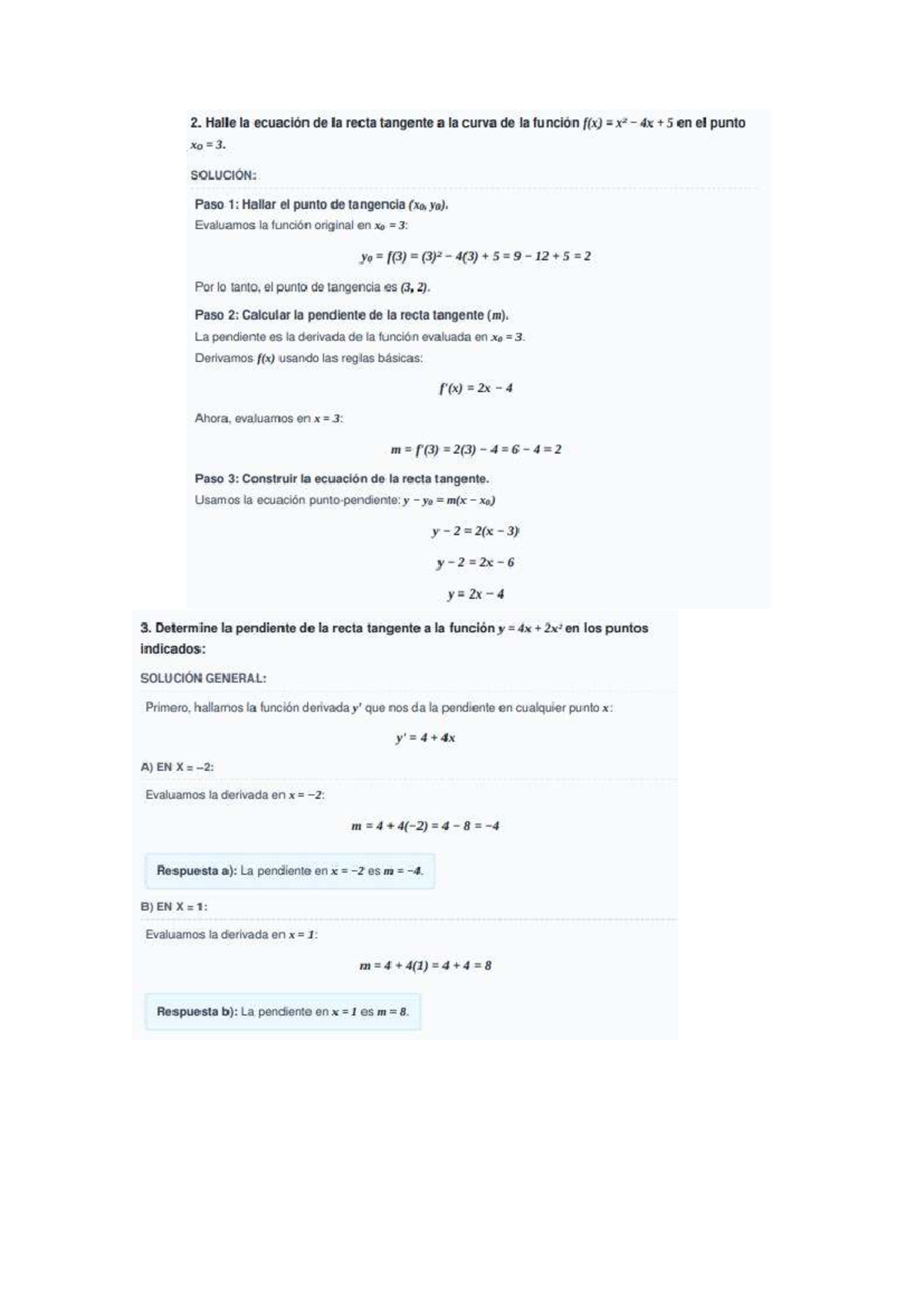 Sesión Integradora: Derivadas y Ecuaciones de Tangentes en Cálculo ...