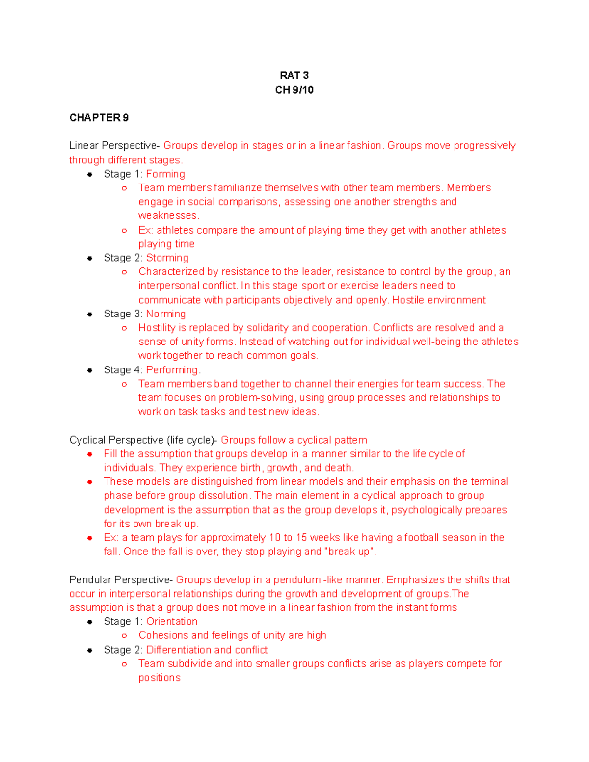 RAT 3 CH CHAPTER 9 Understanding Leadership in Sports: Stages and Roles ...