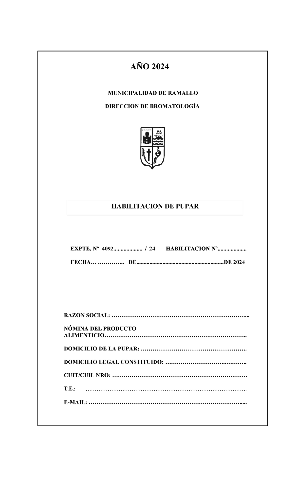 Expediente - Manual - HABILITACION DE PUPAR AÑO 2024 MUNICIPALIDAD DE ...