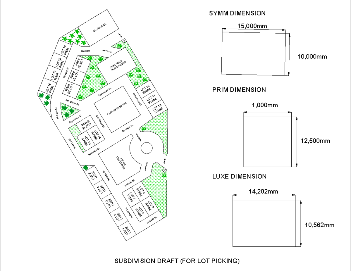 SYMM DIMENSION & SUBDIVISION DRAFT FOR LOT PICKING - Studocu