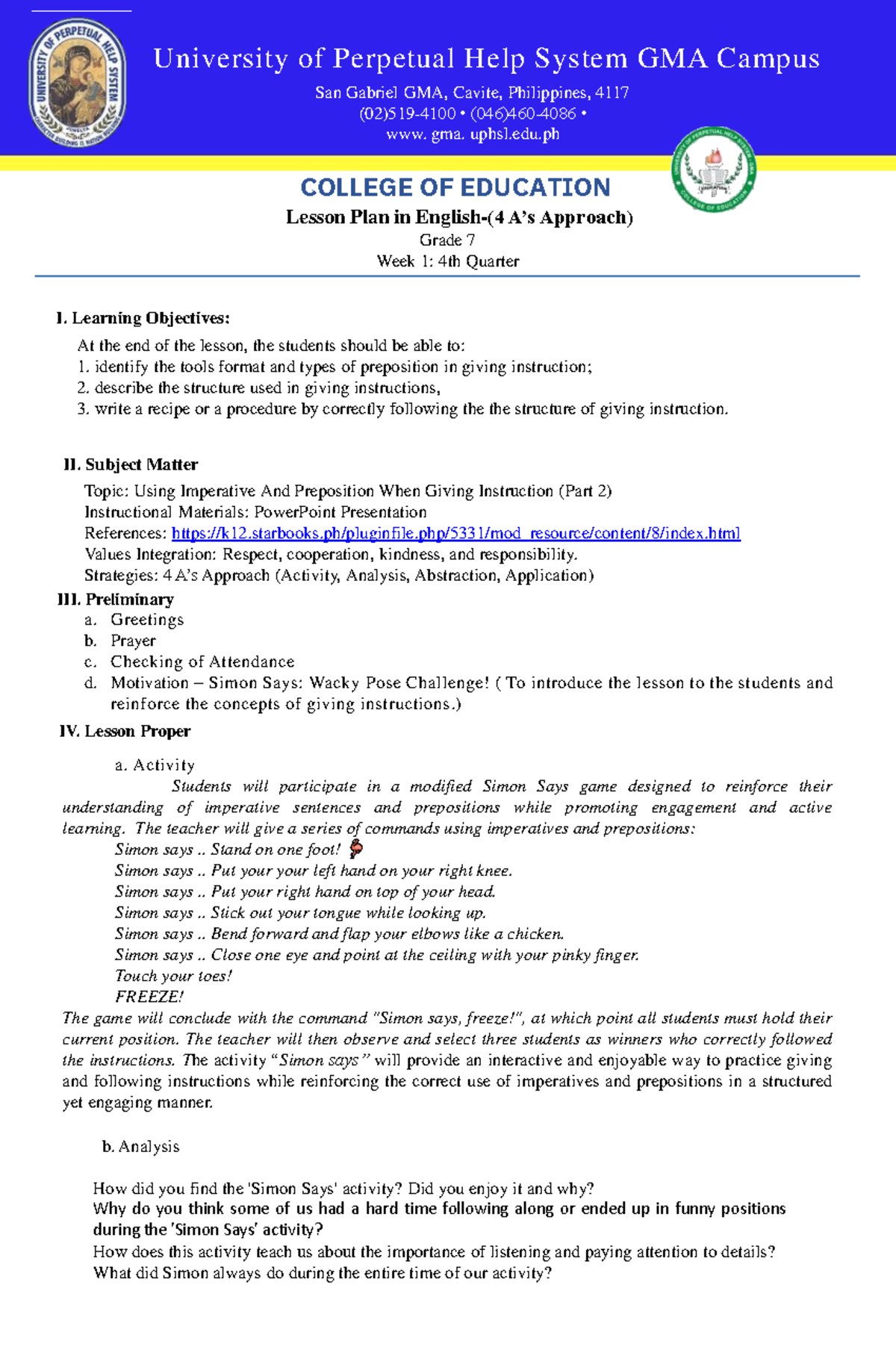 Using Imperative And Preposition When Giving Instruction (Part 2) - a ...