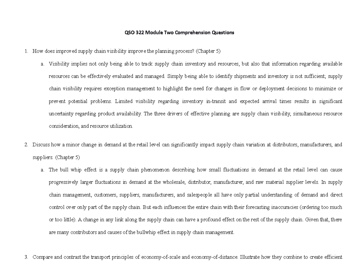QSO 322 Module Two Comprehension Questions and Insights - Studocu