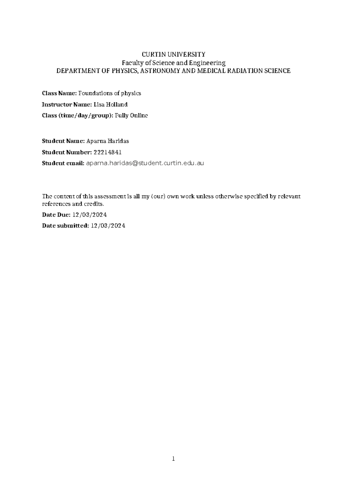 Foundations of Physics Lab 1: Analyzing Simple Pendulum Motion - Studocu