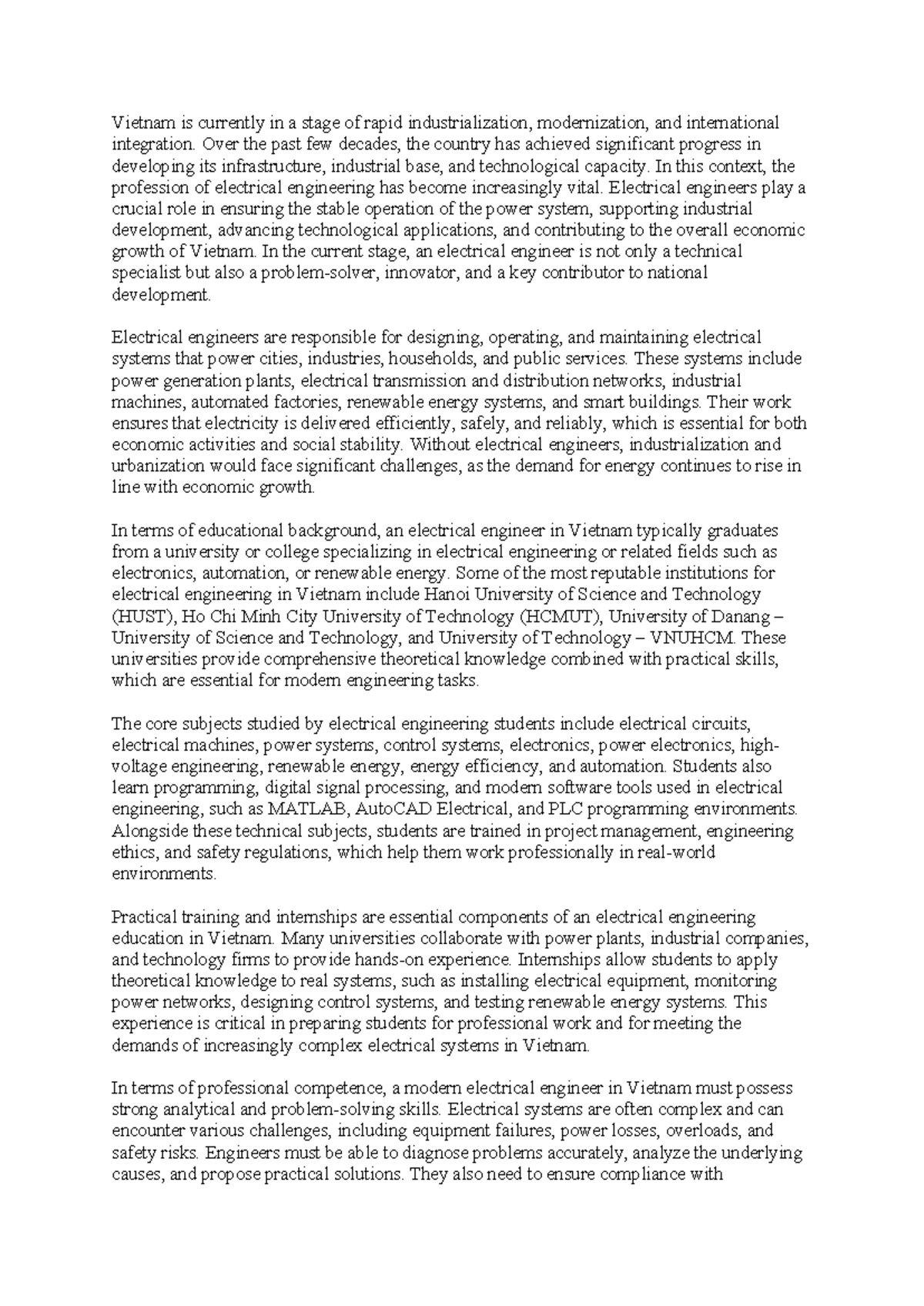 Electrical Engineering in Vietnam: Modernization & Career Insights ...