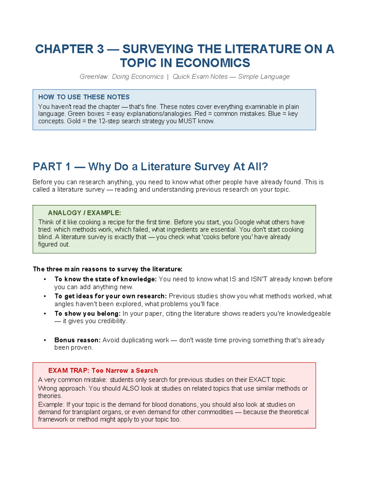 CHAPTER 3 ECON 101 Literature Survey Exam Notes - Studocu