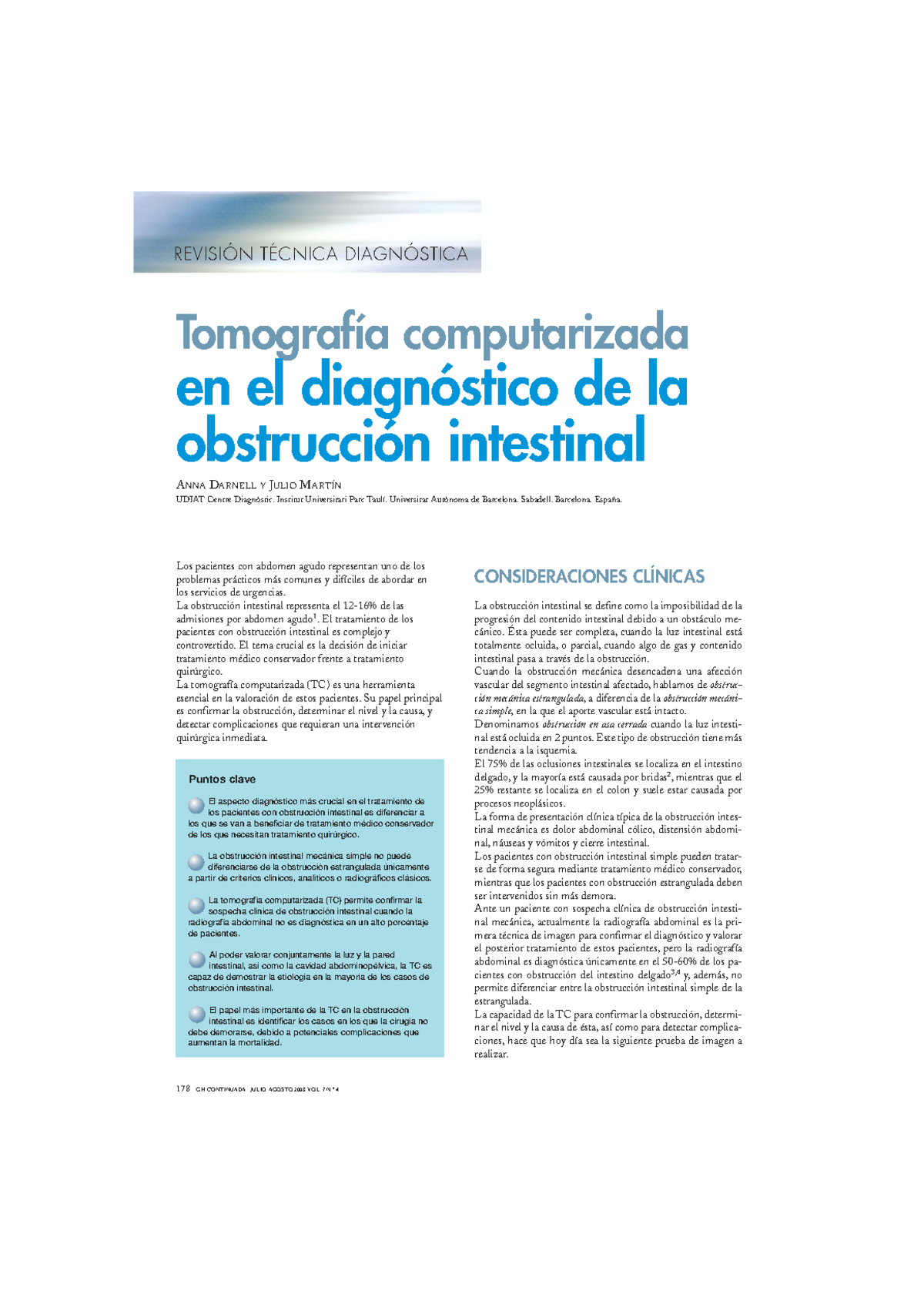 Revisión Técnica: TC en Diagnóstico de Obstrucción Intestinal (70000589 ...
