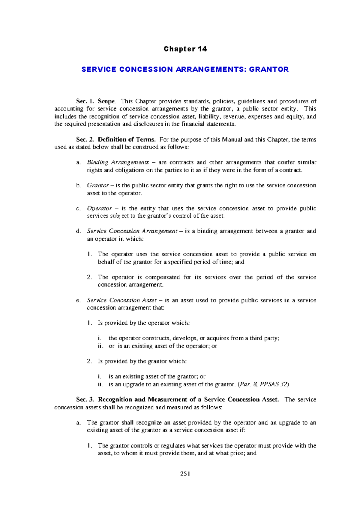 GAM Chapter 14 - Service Concession Arrangements (Grantor) Overview ...