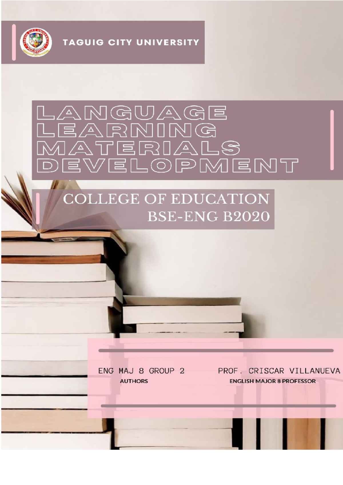 Language Learning Materials Development - Coursebook Overview and Trends - Studocu