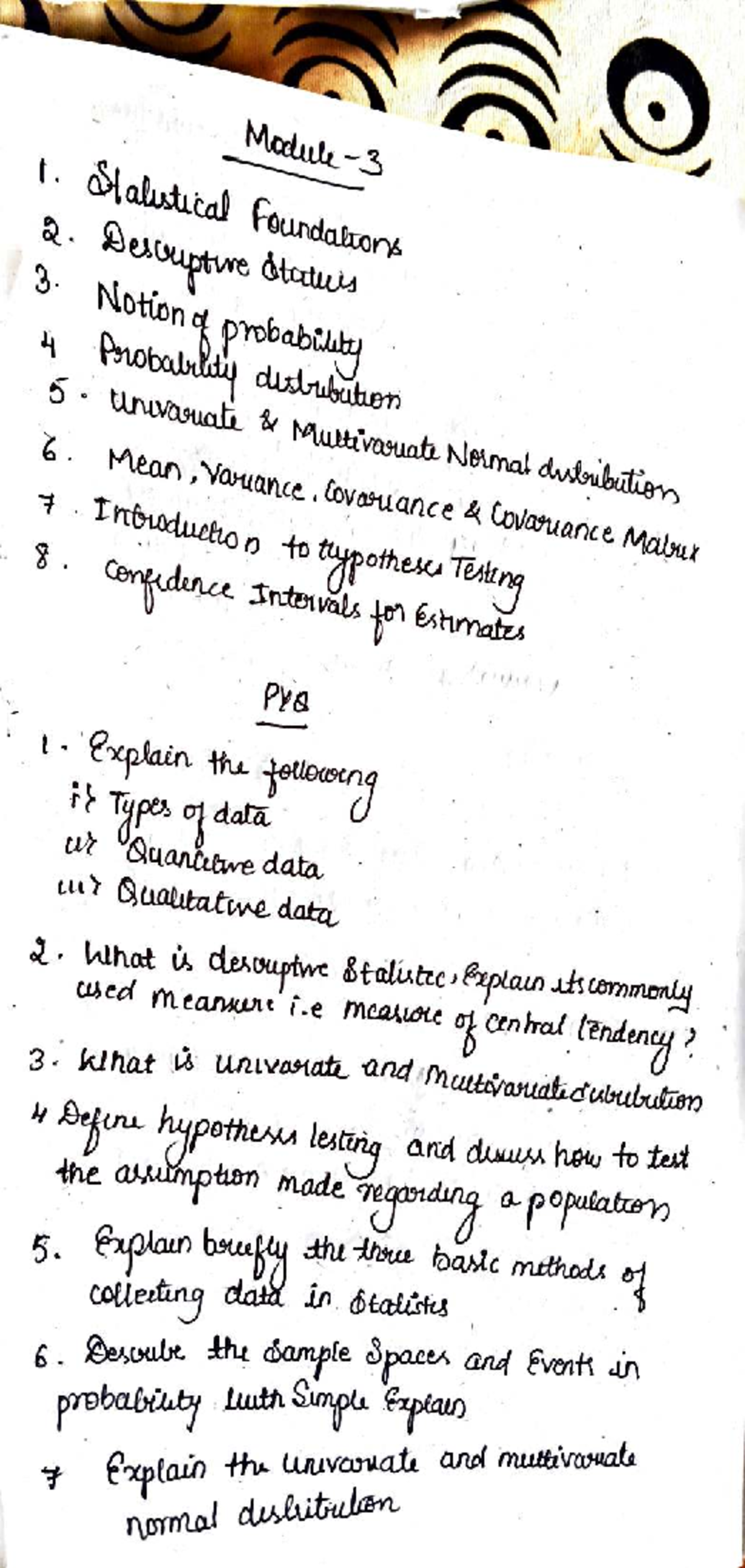 Module 3: Statistical Foundations and Hypothesis Testing in DBMS - Studocu