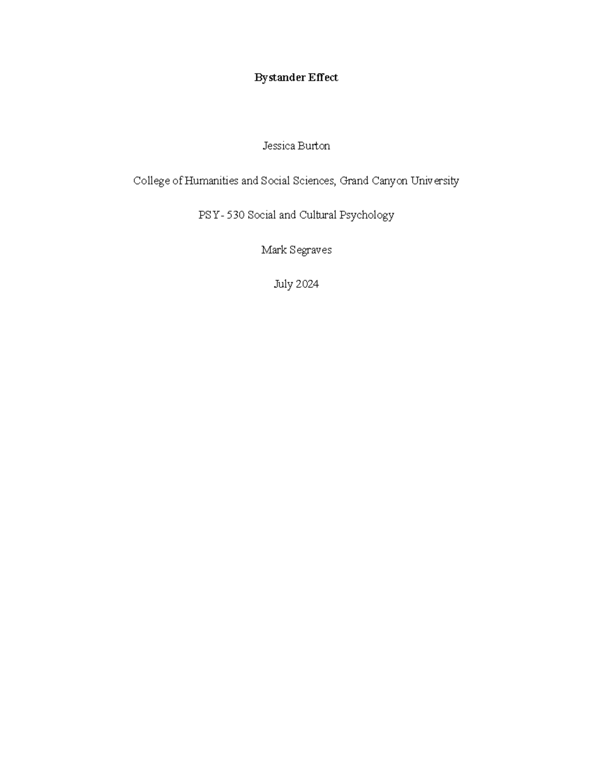 PSY-530 Bystander Effect: Understanding Social Psychology Dynamics ...