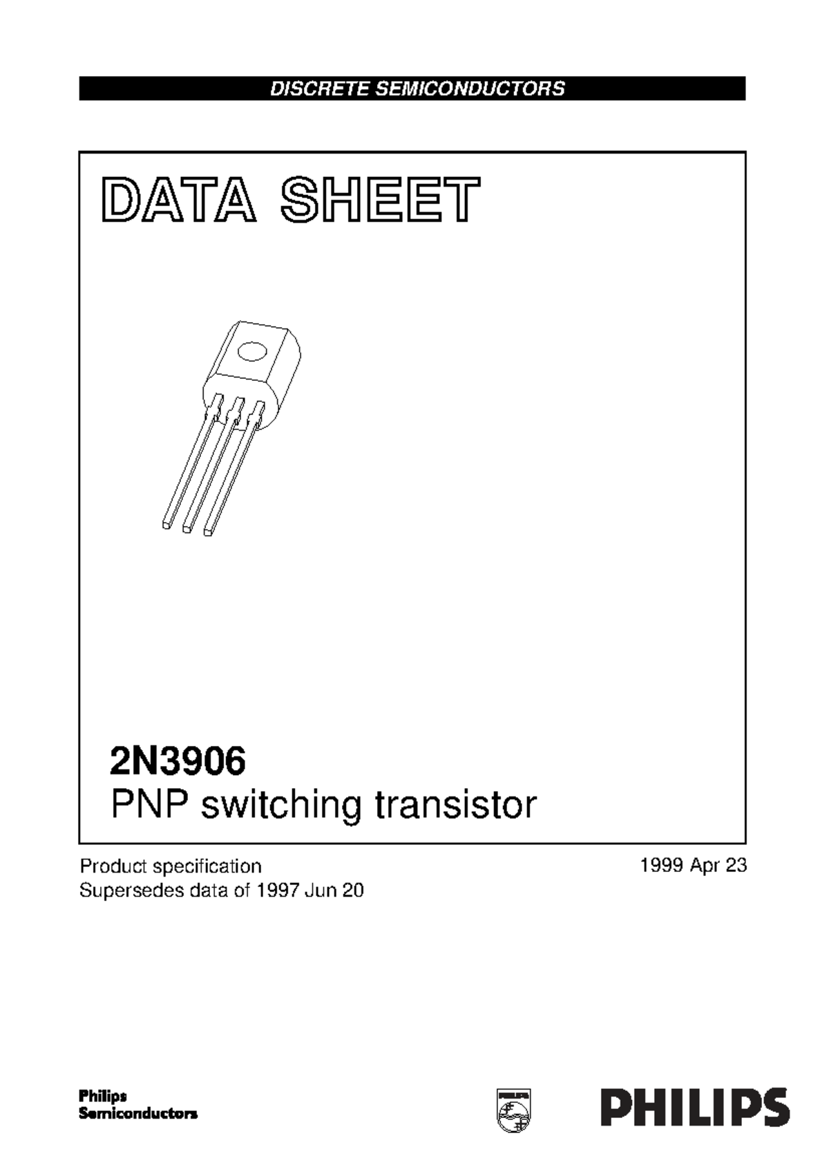 2N3906 PNP Switching Transistor Data Sheet - Product Specifications ...