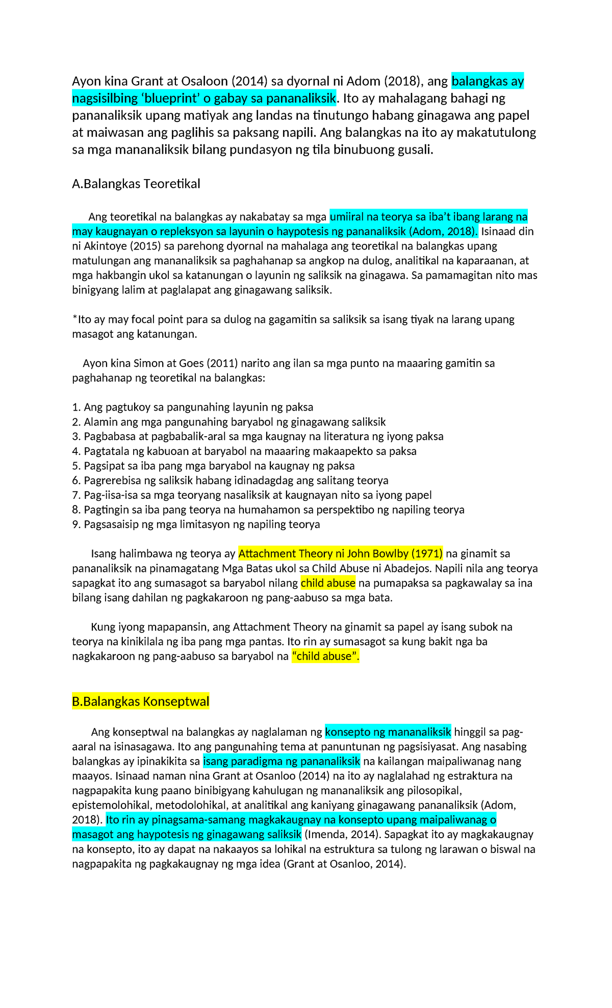 Balangkas Teoretikal at Konseptwal sa Pananaliksik: Pagsusuri at ...