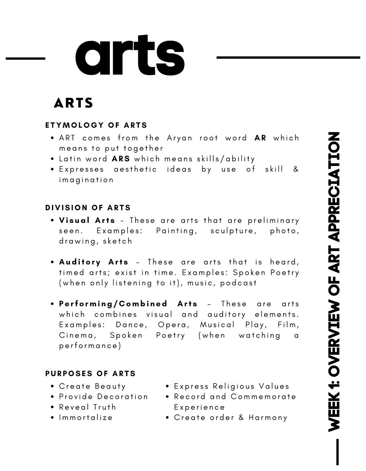ARTA 111 Preliminary Exam Review Guide - Studocu