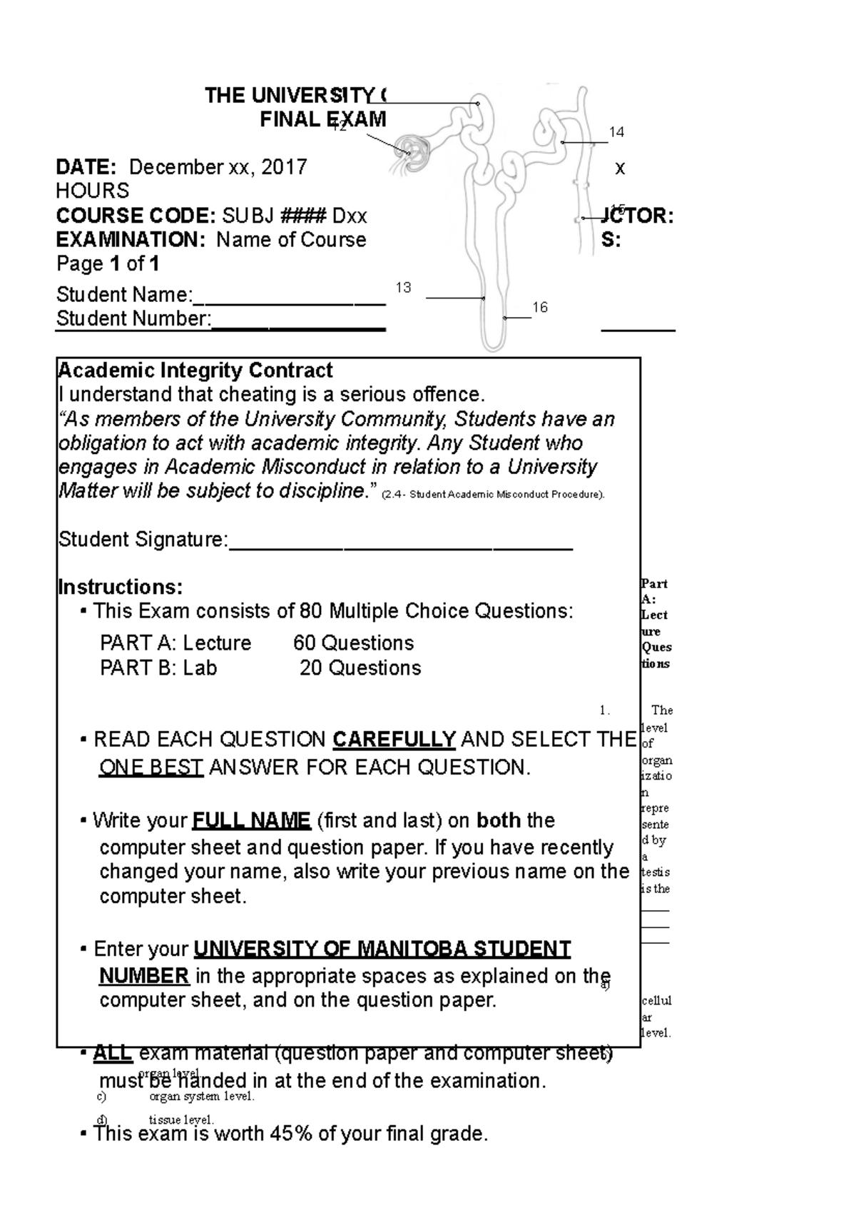 BIOL 1410 Final Exam Sample Questions and Answers - Studocu