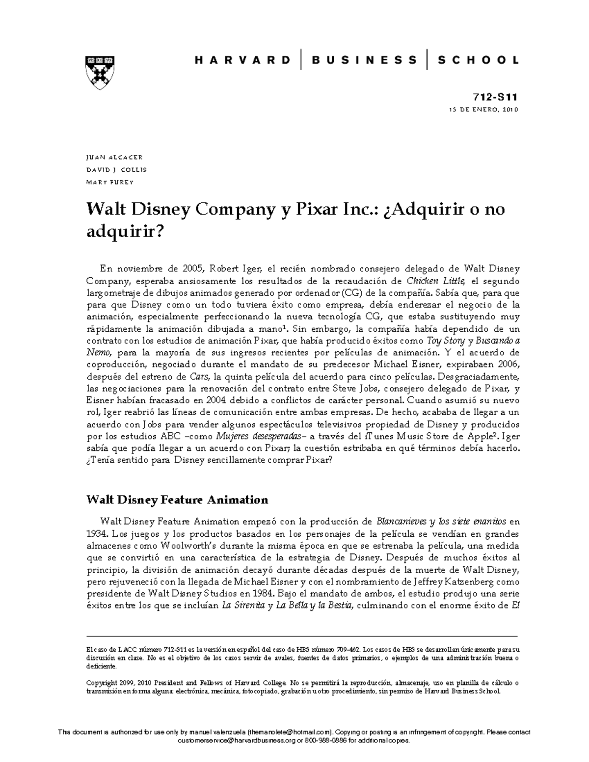 Walt Disney Company y Pixar Inc.: ¿Adquirir o No? Análisis de 2005 ...