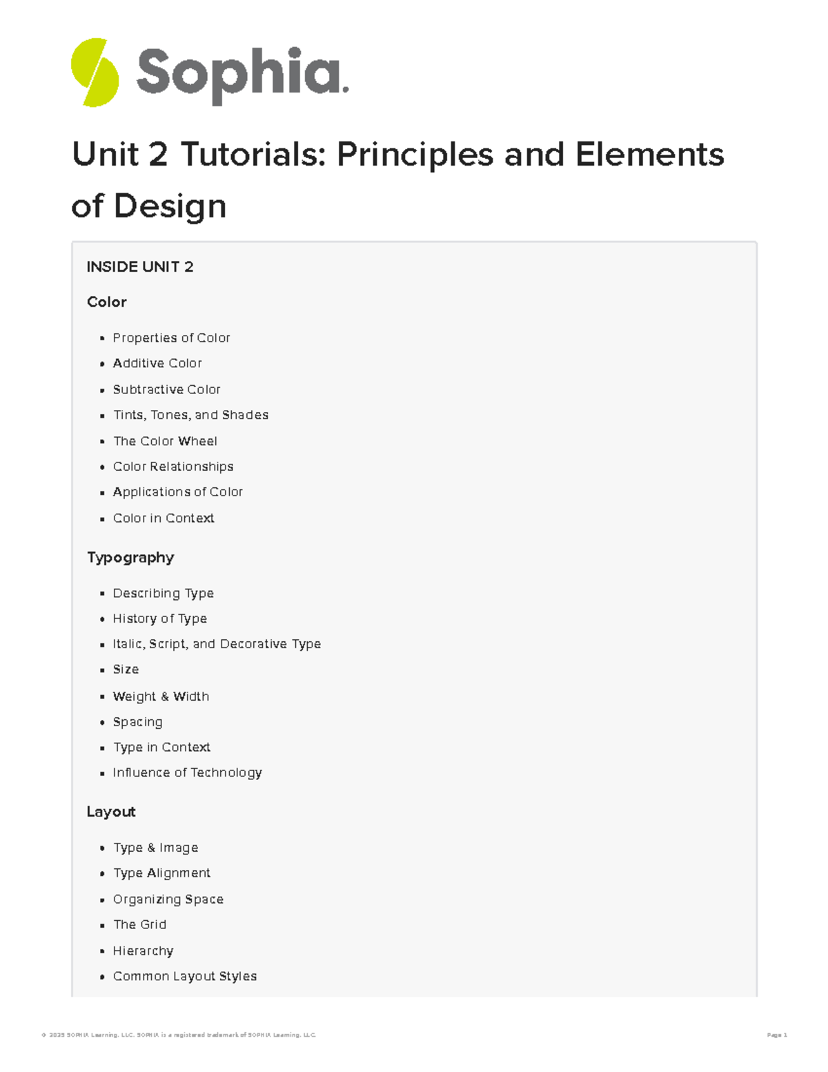 Unit 2 Tutorials: Principles & Elements of Design Overview - Studocu