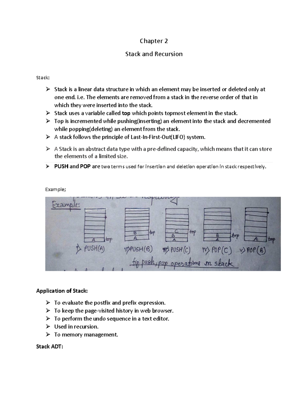 DSA 101: Chapter 2 - Stack and Recursion Overview - Studocu