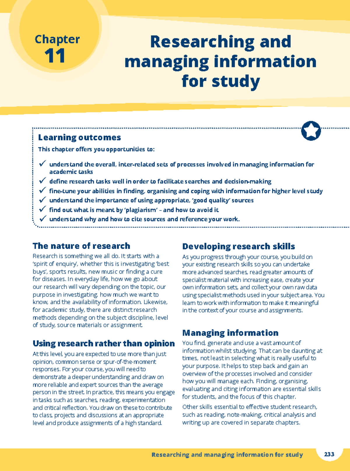 Chapter 11: Researching & Managing Information for Study (Independent ...